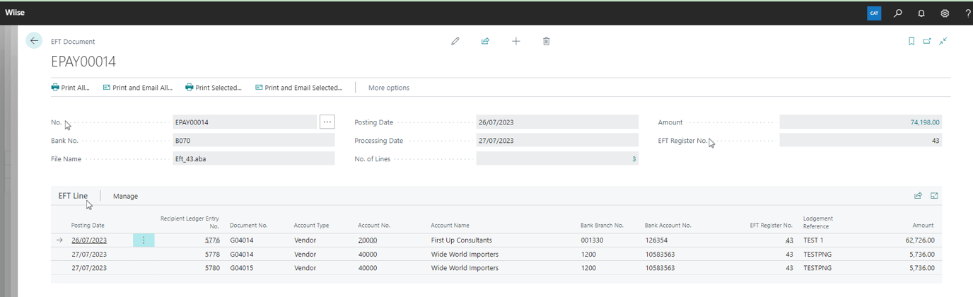 Print or email EFT Remittance Advice Overview