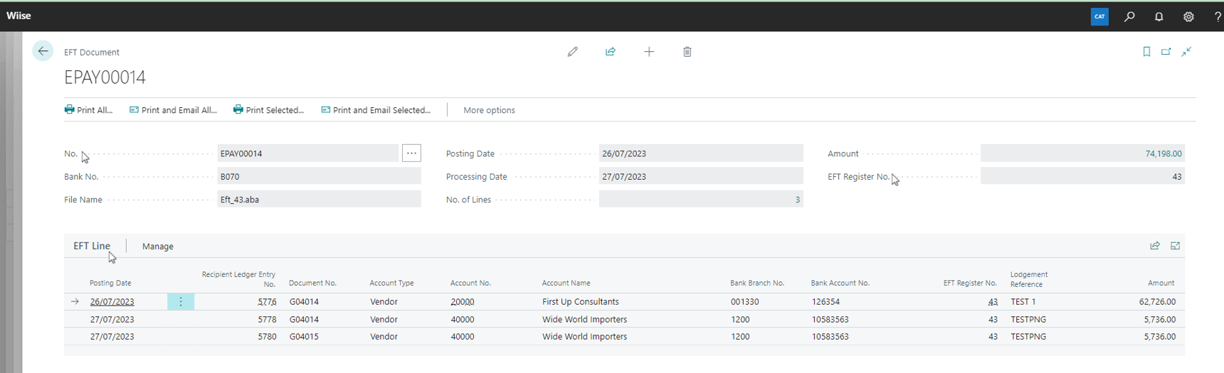 Print or email EFT Remittance Advice Overview
