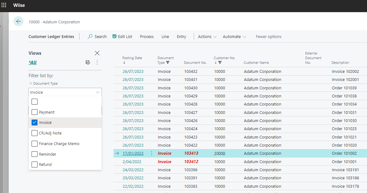 Raise a credit memo using the Correct action