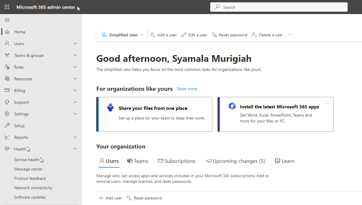 Get alerts on Microsoft 365 Service Health